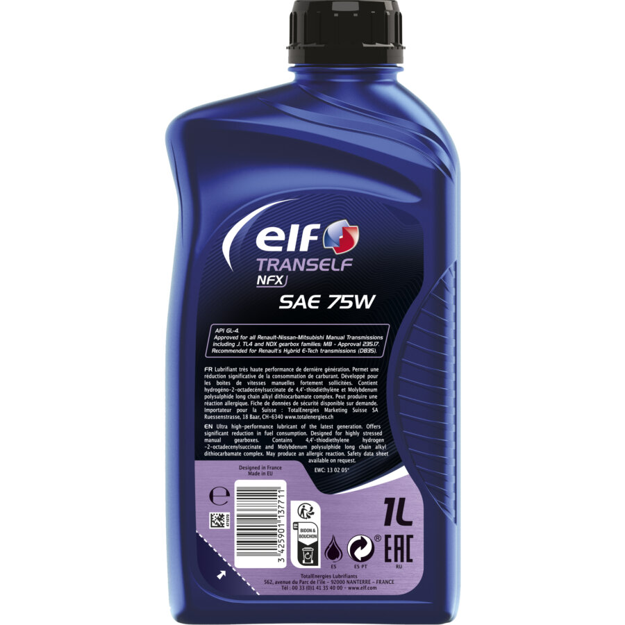 Huile de transmission ELF TRANSELF NFX SAE 75W - Norauto