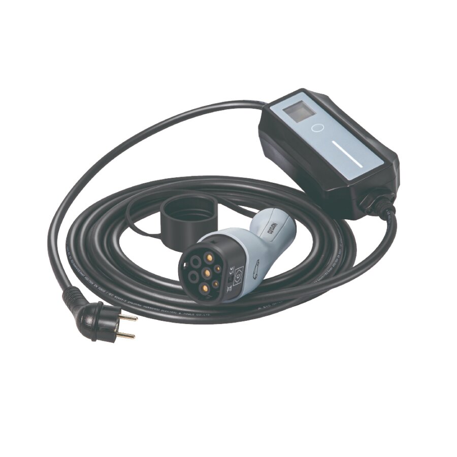 Chargeur électrique portable NORAUTO Type 2 vers Prise domestique - 6m - 3,7 Kw (monophasé 16/8A ...