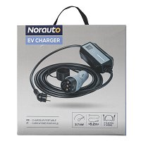 Chargeur électrique portable NORAUTO Type 2 vers Prise domestique - 6m - 3,7 Kw (monophasé 16/8A ...