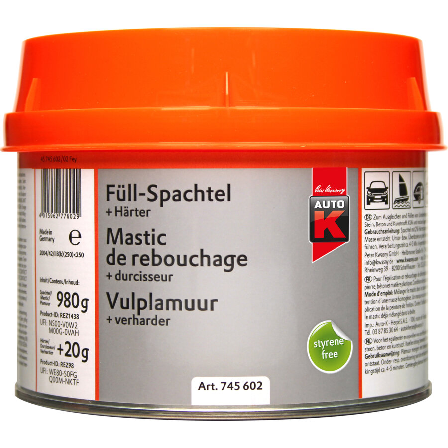 Mastic de rebouchage AUTO-K 1000 g - Norauto