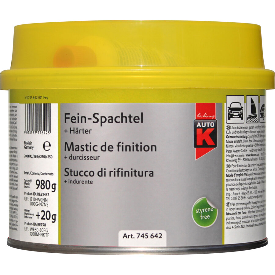 Mastic de finition AUTO-K 1000 g - Norauto