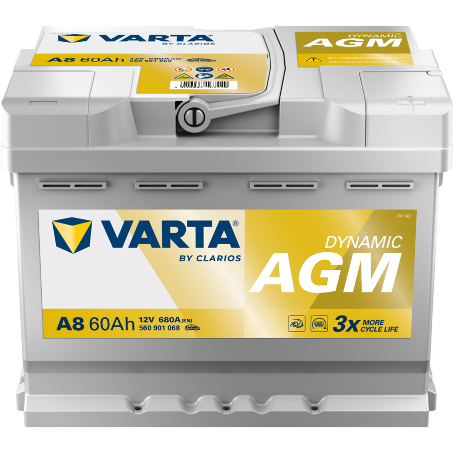 Batterie VARTA A8 Start & Stop Silver AGM 60 Ah - 680A - Norauto