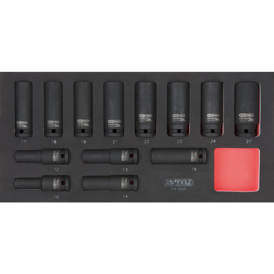Module de douilles longues à chocs 713.1030 1/2" KS TOOLS 13 pièces - Norauto