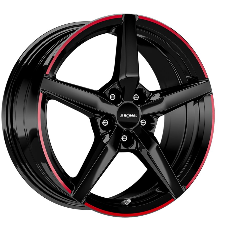Jante alu RONAL R69 MCR 7.5x17 5x108 ET45 Jetblack-Red Rim - Norauto