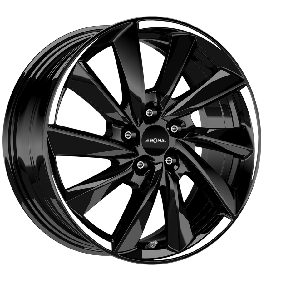 Jante alu RONAL R70-BLUE 7.5x18 5x114.3 ET42 Jetblack-White Tail - Norauto