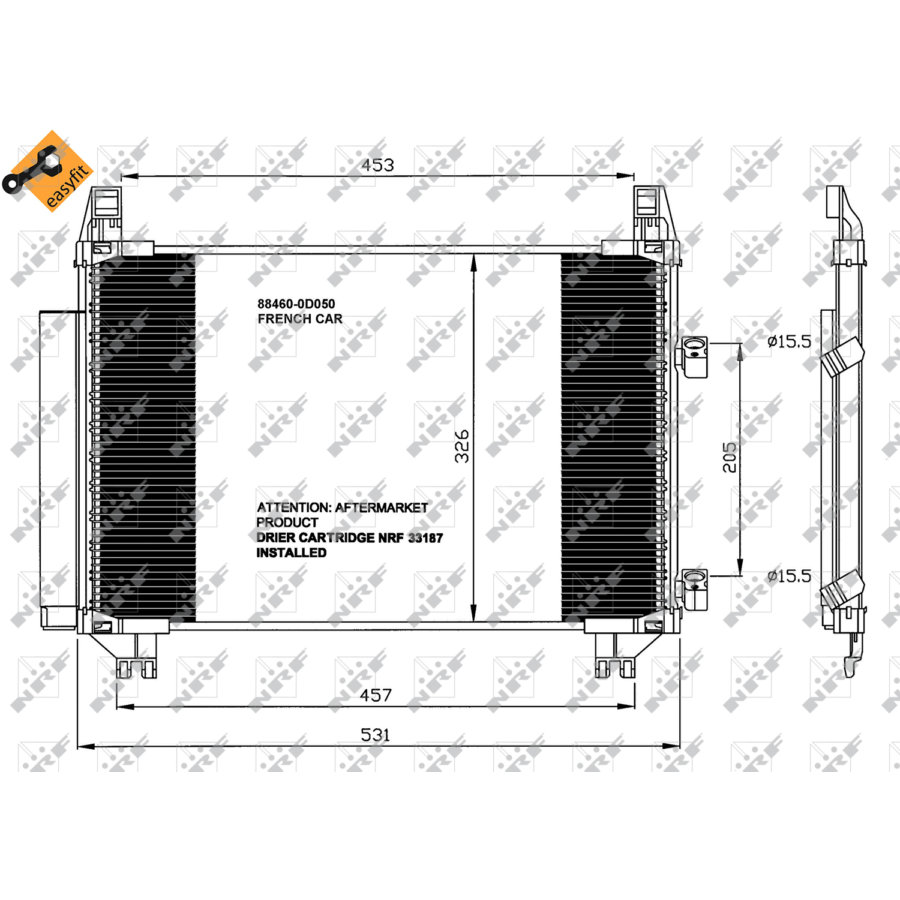 Condenseur avec déshydrateur NRF 35653 EASY FIT - Norauto