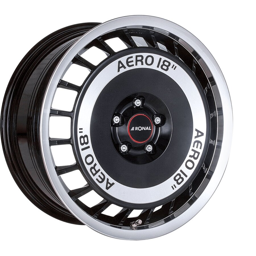 Jante alu RONAL R50 AERO 18 pouces - 8x18 5x110 ET35 Noir face polie ...