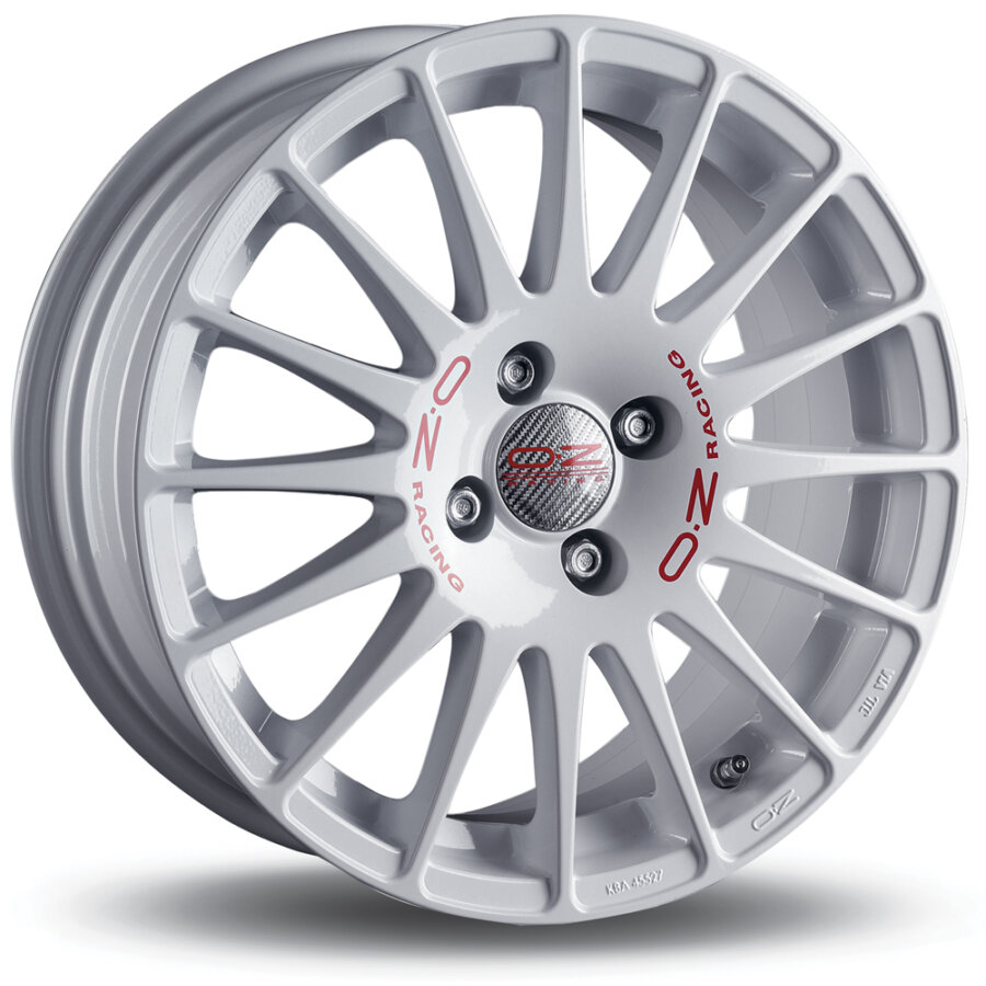 Jante alu OZ SUPERTURISMO WRC 17 pouces - 7x17 4x108 ET25 Blanc lettre rouge - Norauto