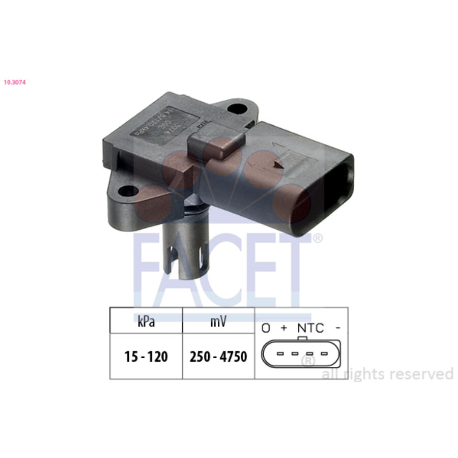 Capteur de pression du tuyau d'admission FACET 10.3074 - Norauto