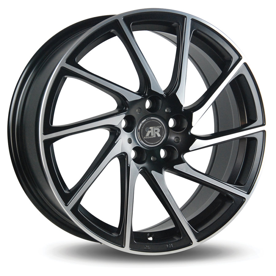 Jante alu RACER TURN 17 pouces - 7.5x17 5x114.3 ET42 Noir mat poli ...